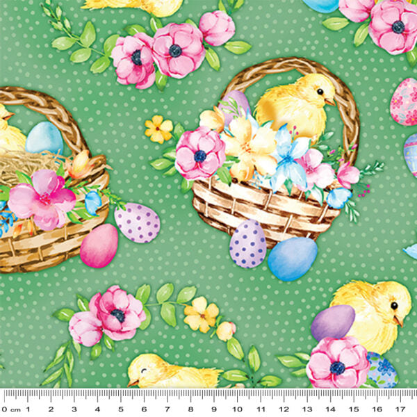 Springtime Chicks - Green - Cottontail Farms for Benartex Fabrics - 30 – My Fabricology