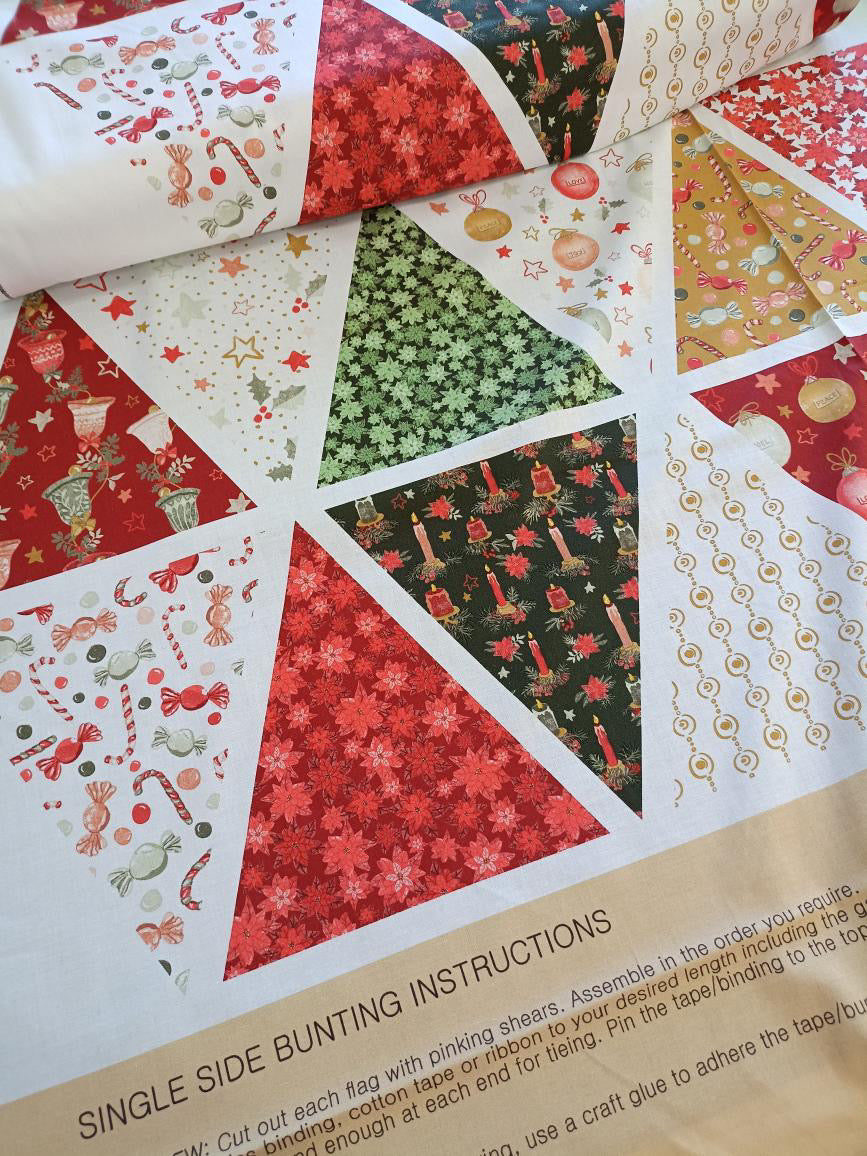 Vintage Christmas Bunting Panel - – My Fabricology