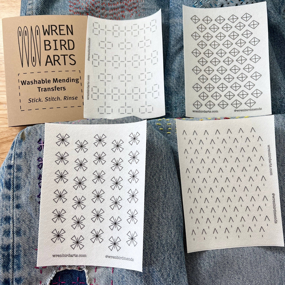 Washable Mending Patterns Set #8 Craft Brown - Wrenbird Arts – My ...