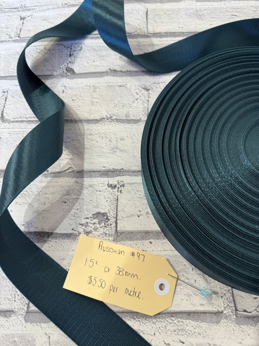 1.5” Polyester Webbing Herringbone - Prussian #97- per metre – My ...