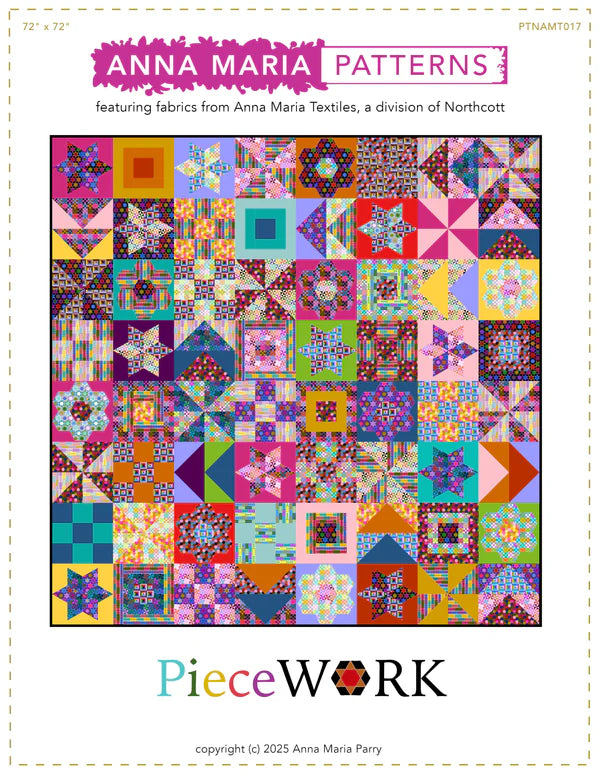 Piecework Quilt Paper Pattern by Anna Maria Textiles including Acylic ...