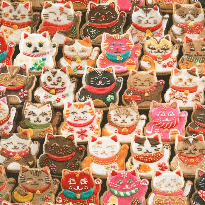 Sweet Tooth -Cat Cookies - Tan by Mary Lake-Thompson for Robert Kaufma ...