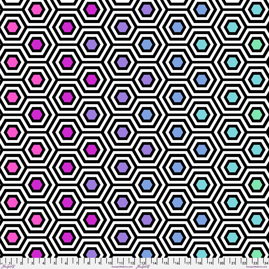 Tula Pink - Backing Fabric - Rainbow Hexy XL - Ink – My Fabricology